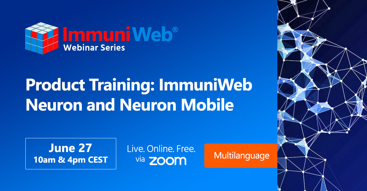 Webinars | ImmuniWeb