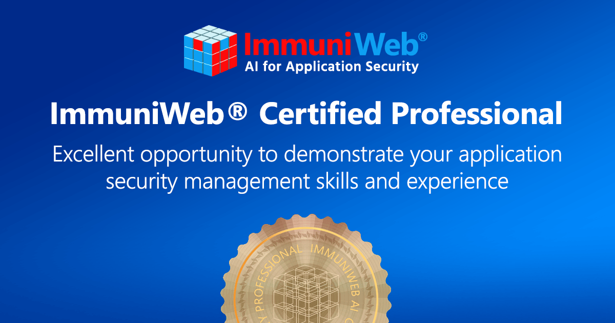 ImmuniWeb® Certified Professional Certification | ImmuniWeb