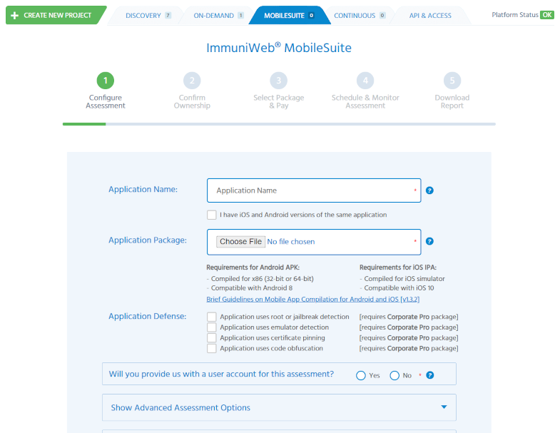 Mobile application penetration testing | ImmuniWeb MobileSuite